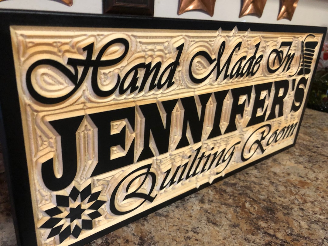 Custom Sewing Quilting Room Sign Personalized With First Name Craft ...
