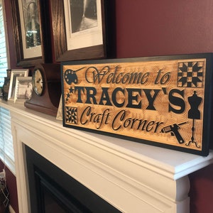 Personalized Craft Room Sign Quilting Painting Crafting | Etsy