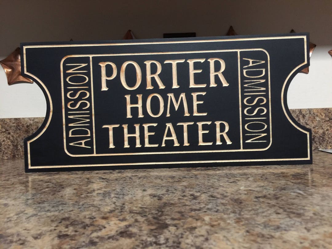 Custom Home Theater and Lounge Sign, Personalized Movie Theater Room ...