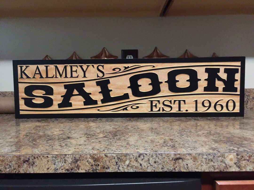 Old West Saloon Sign Man Cave Sign Brew House Rustic Bar Sign Father's ...