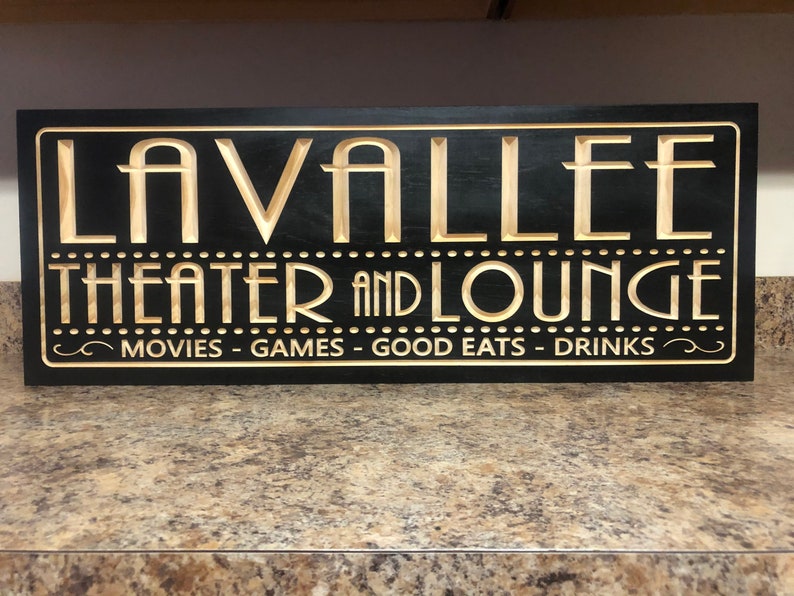 Theater Lounge Sign Custom Movie Theater Sign Personalized - Etsy