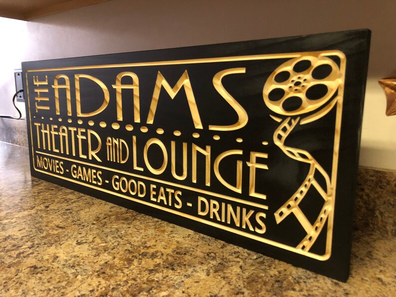 Custom Home Theater and Lounge Sign Personalized Movie - Etsy