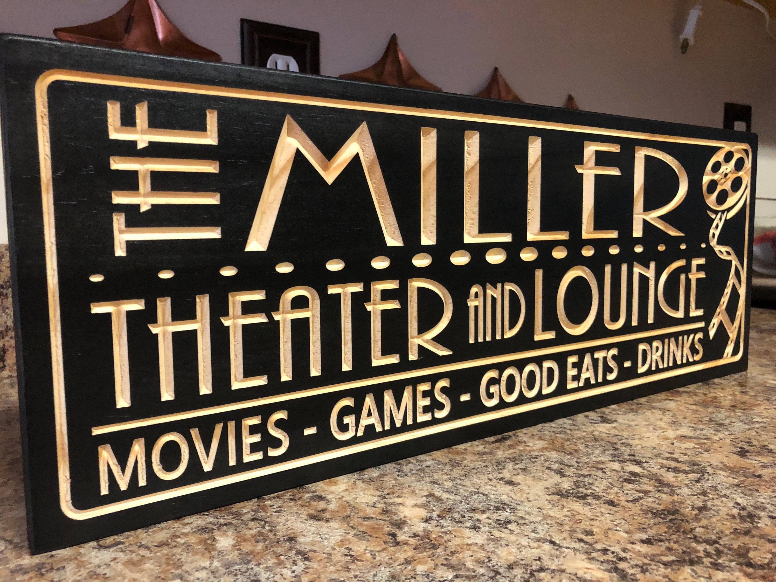 Custom Home Theater and Lounge Sign Personalized Movie | Etsy