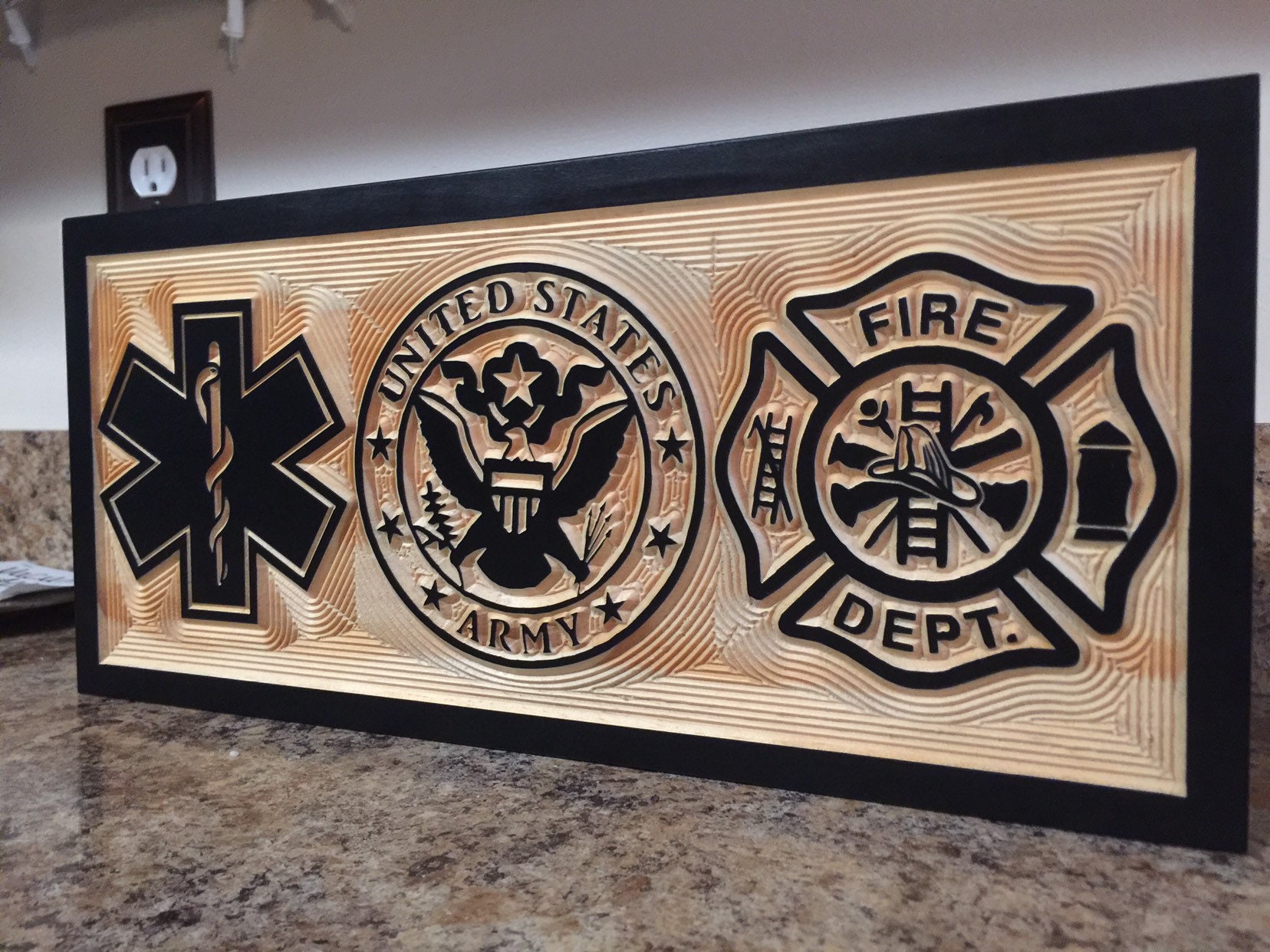 Firefighters, US Army, EMS Logo Man Cave Decor, Sign, Gift for Couple ...