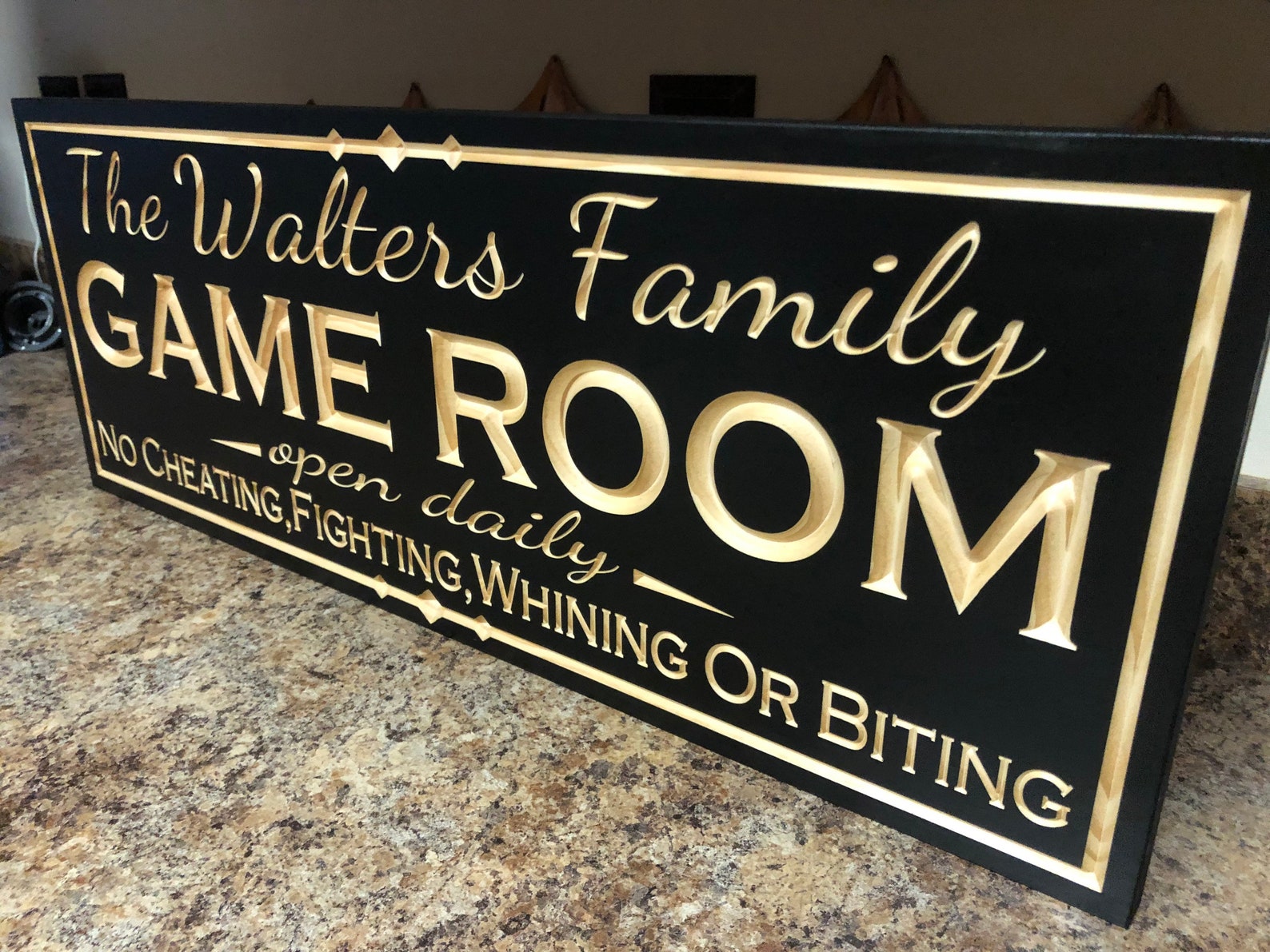 Personalized Game Room Sign Custom Family Game Room Sign Last - Etsy