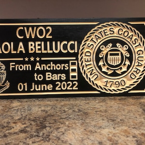 Coast Guard Commissioning Gift Military Plaque Retired Enlisted Army ...