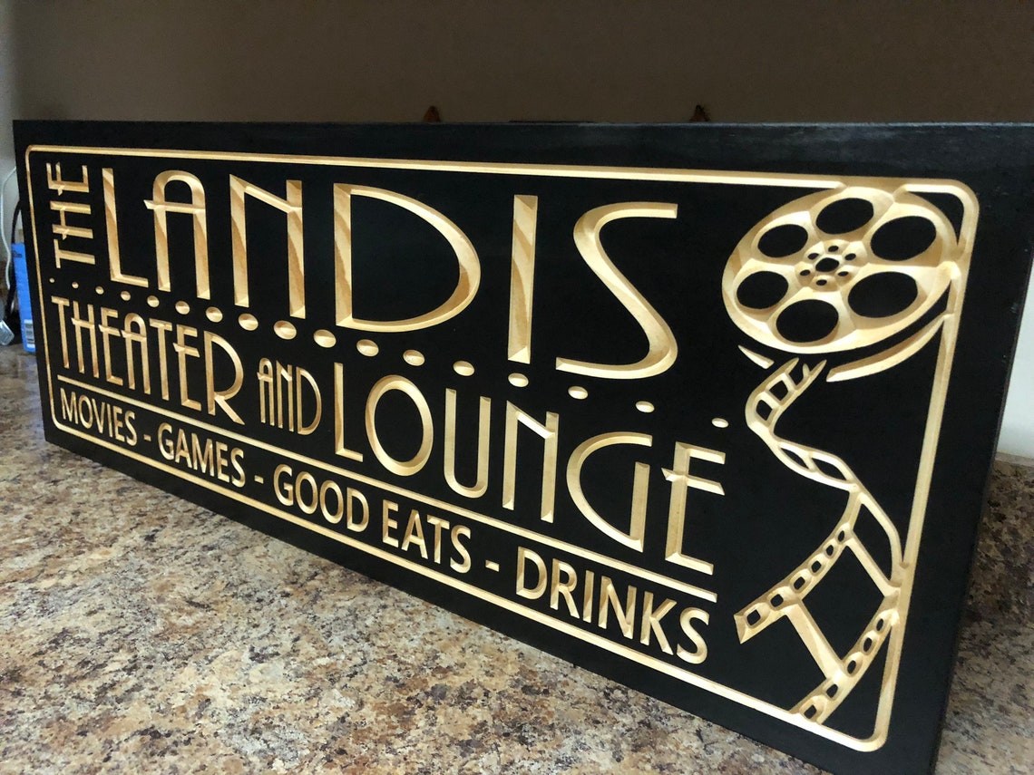 Custom Home Theater and Lounge Sign Personalized Movie - Etsy