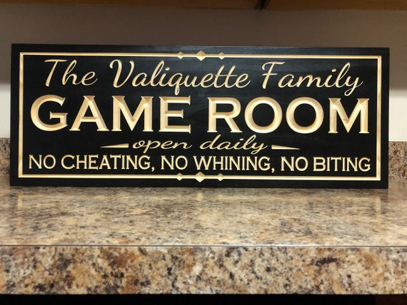Personalized Game Room Sign Custom Family Game Room Sign Last - Etsy