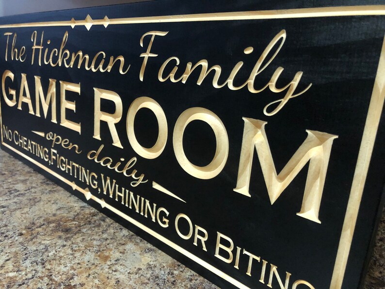 Personalized Game Room Sign Custom Family Game Room Sign Last - Etsy