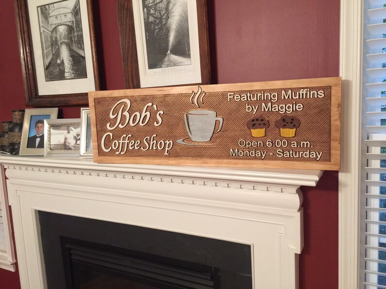 Personalized Coffee Shop Sign Custom Bar Sign Basement | Etsy