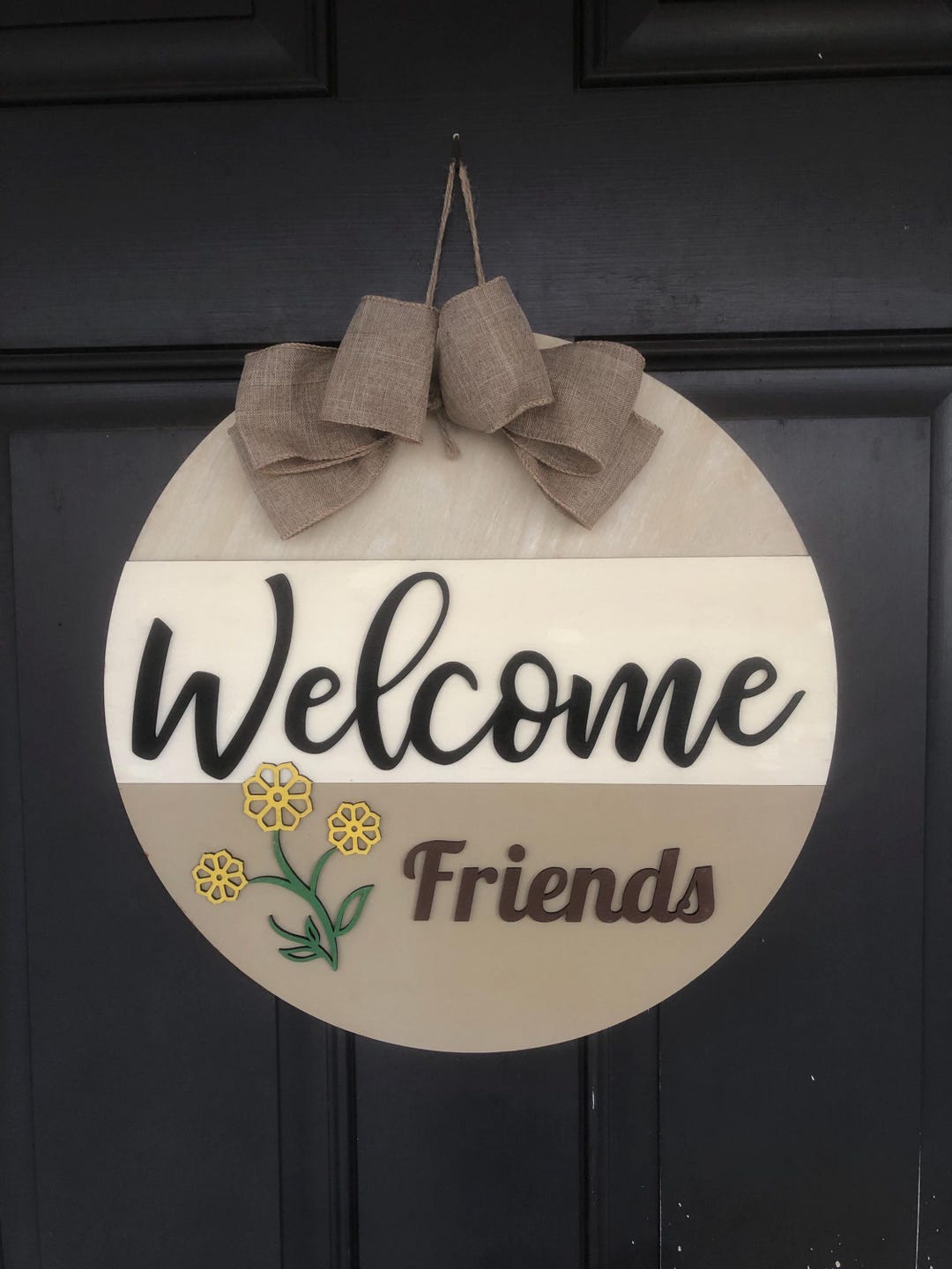 Front Door Welcome Friends Sign, Front Door Decor, Welcome Friends Sign ...