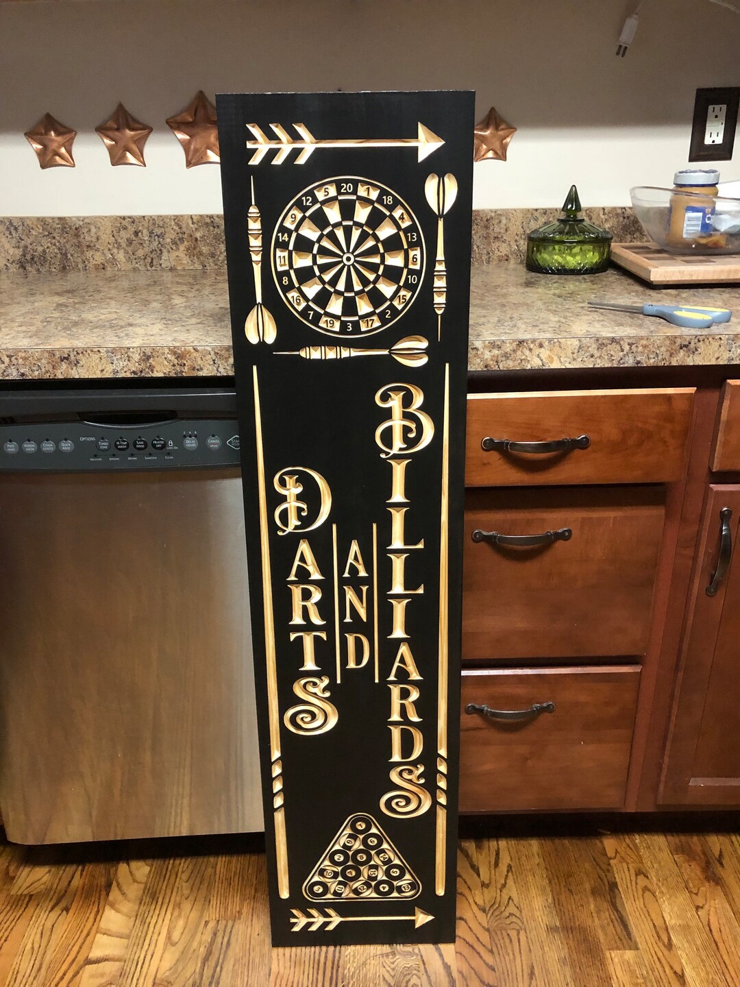 Billiards Room Dart Board Game Room Pool Hall Cue Stick Eight Ball ...