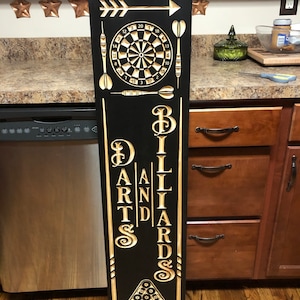 Billiards Room Dart Board Game Room Pool Hall Cue Stick Eight Ball ...