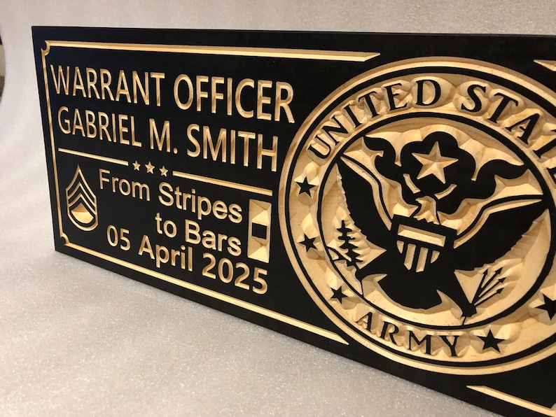 Personalized Warrant Officer Engraved Wood Plaque, Army Retirement Gift ...