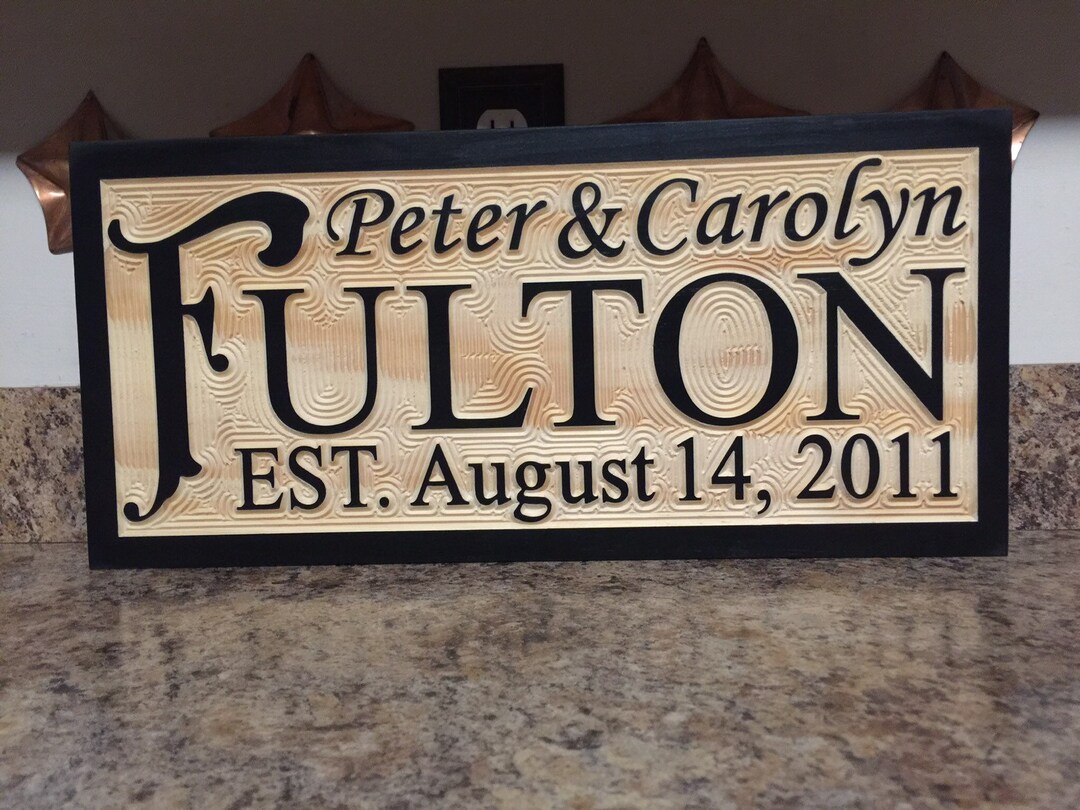 Personalized Family Name Wood Sign, CNC Engraved, Established Date - Etsy