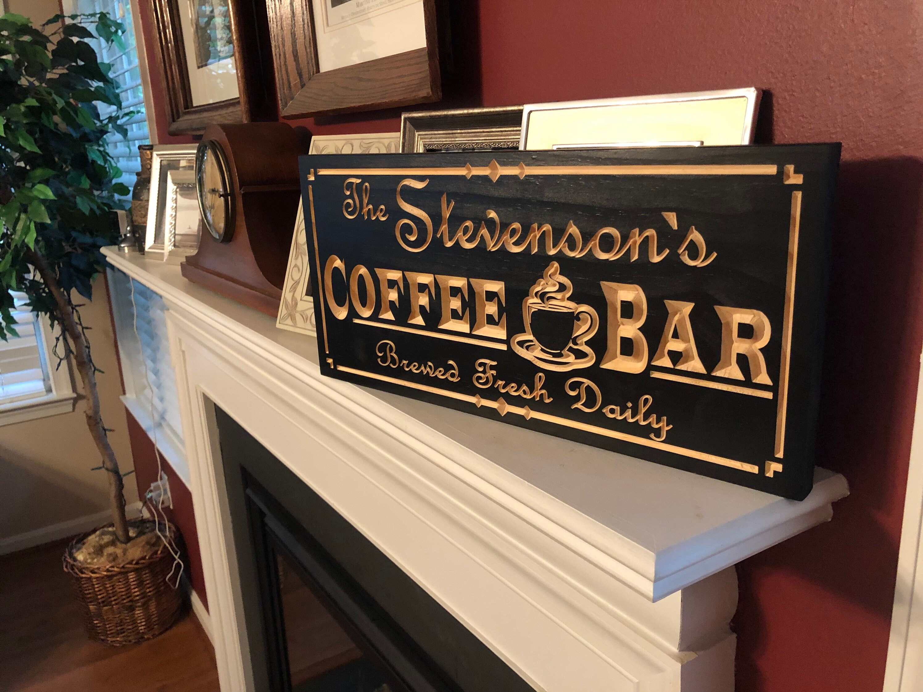Custom Coffee Bar Sign Coffee Corner Personalized Coffee Sign Home ...