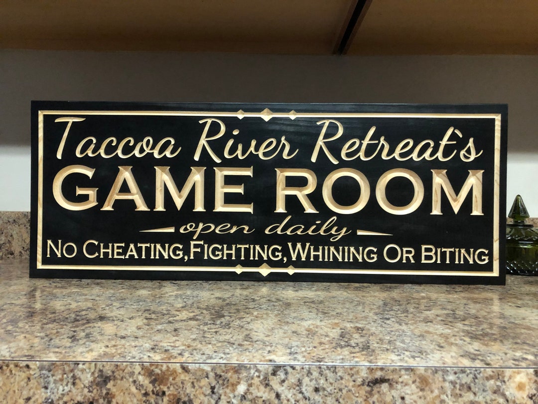 Personalized Game Room Sign Custom Family Game Room Sign Last Name Sign ...