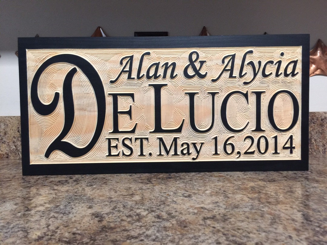 Personalized Wedding Gift Family Name Signs Carved Custom Wooden Sign ...