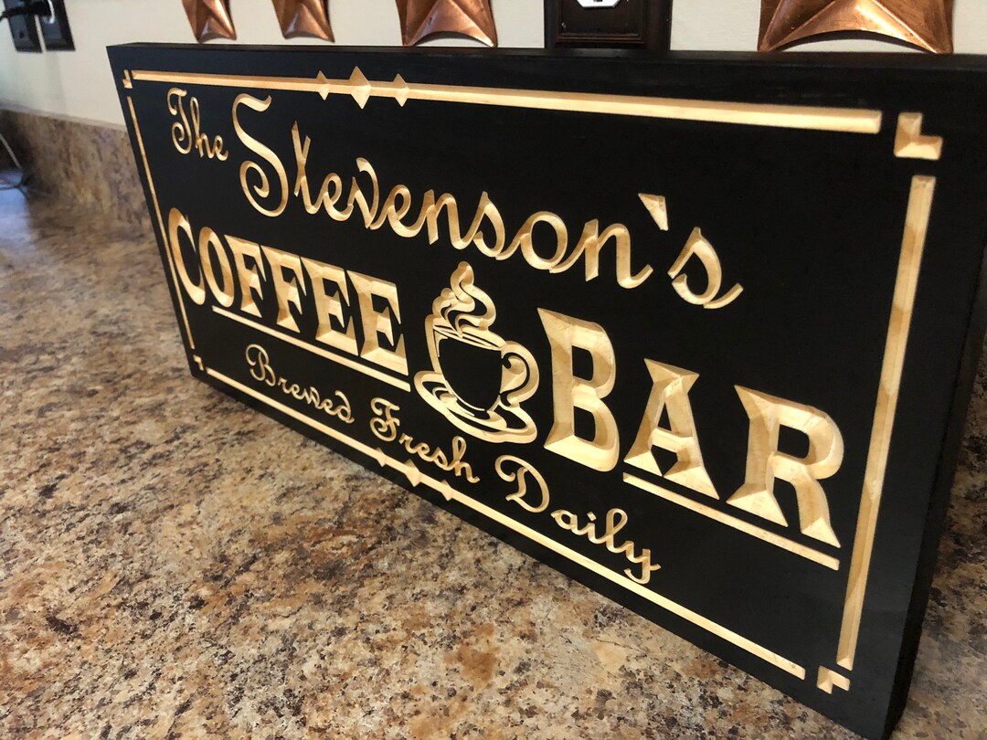 Custom Coffee Bar Sign Coffee Corner Personalized Coffee Sign Home ...