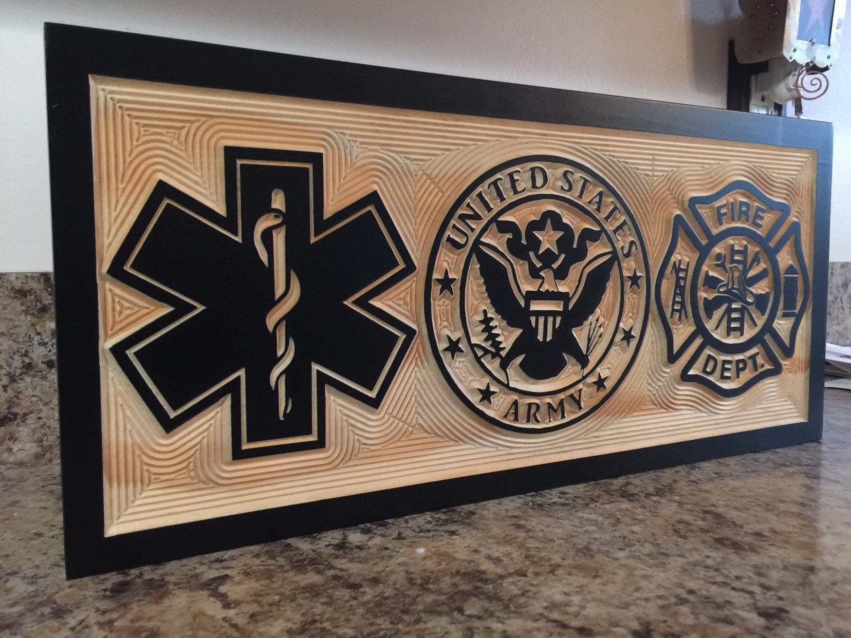Firefighters, US Army, EMS Logo Man Cave Decor, Sign, Gift for Couple ...