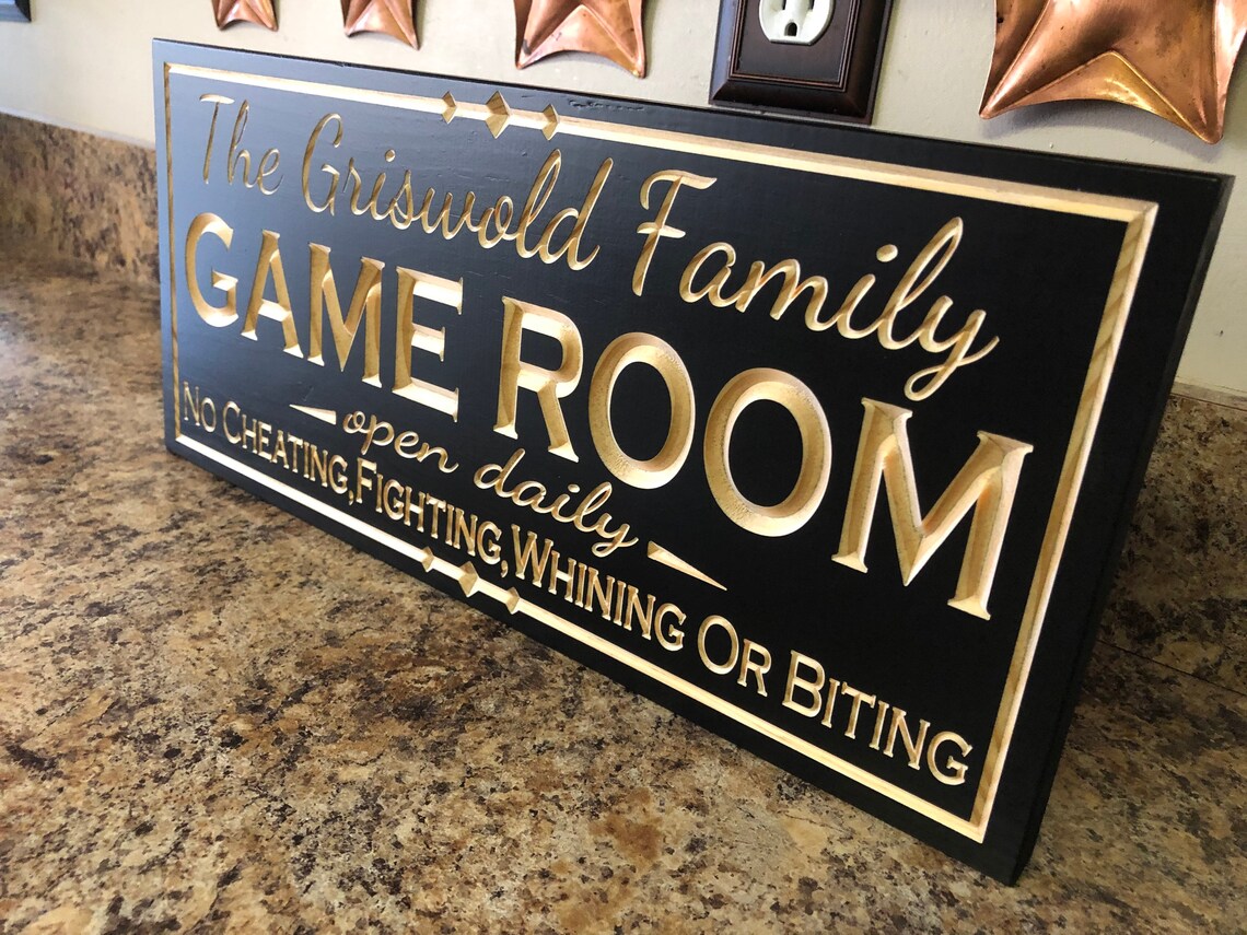 Personalized Game Room Sign Custom Family Game Room Sign Last | Etsy