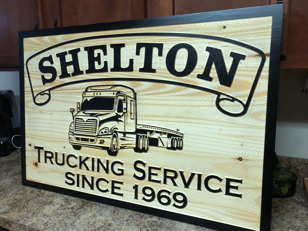 Personalized Trucking Company Sign, Logo, Personalized Gift Small Shop ...