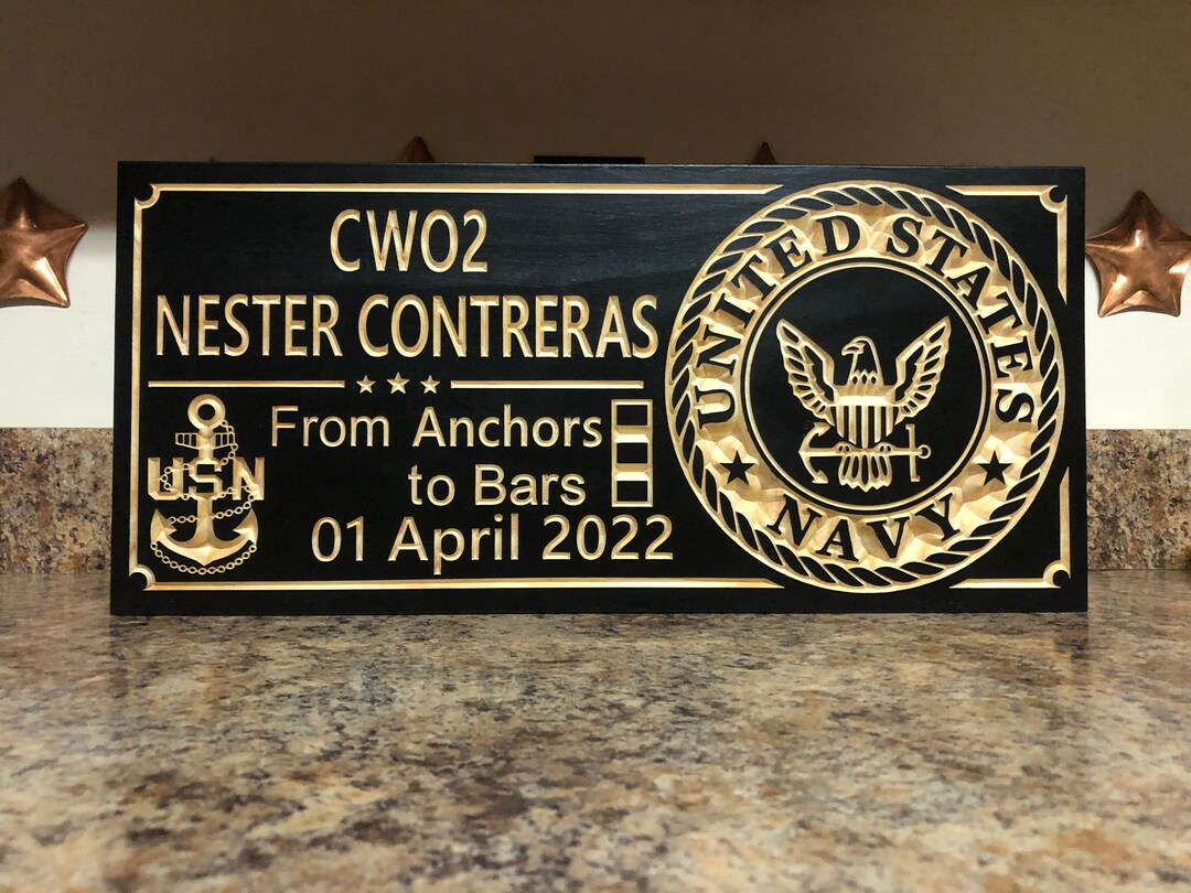 Chief Warrant Officer Navy Commissioning Gift Military Plaque Retired ...