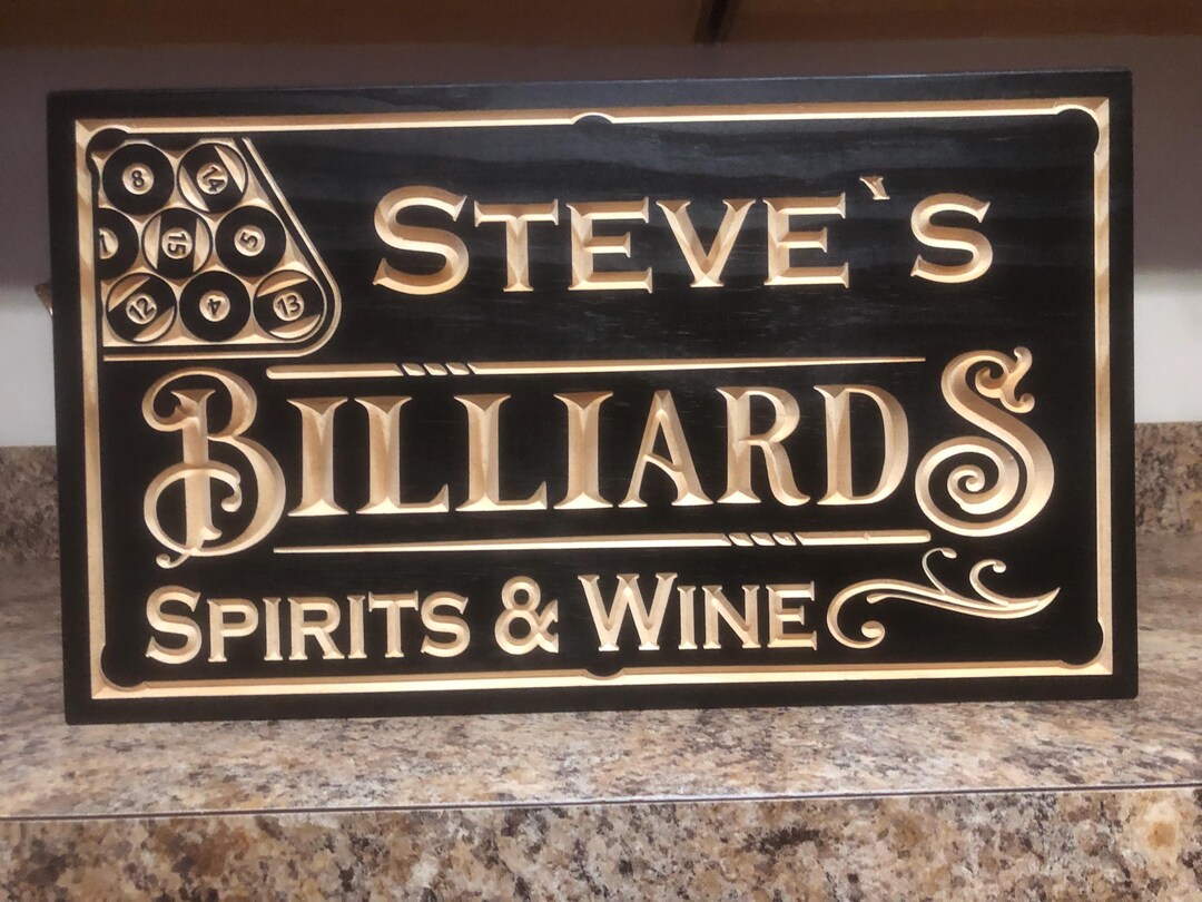 Personalized Billiards Room Sign Pool Hall Gift Basement Decor Bar Room ...
