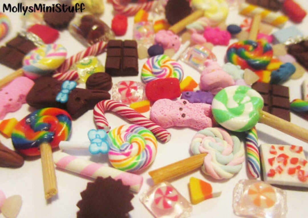 Grab Bag of Assorted Miniature Candy Handmade Polymer Clay Dollhouse ...