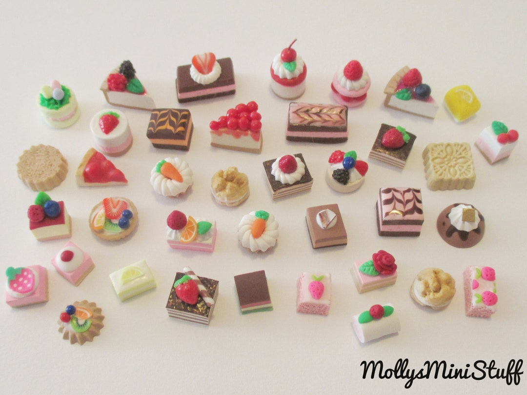 Grab Bag of Assorted Miniature Fancy Pastries Handmade Polymer Clay ...