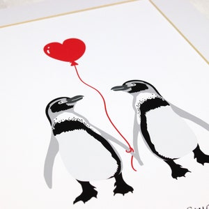 Penguin Couple Love Personalised Print - Etsy