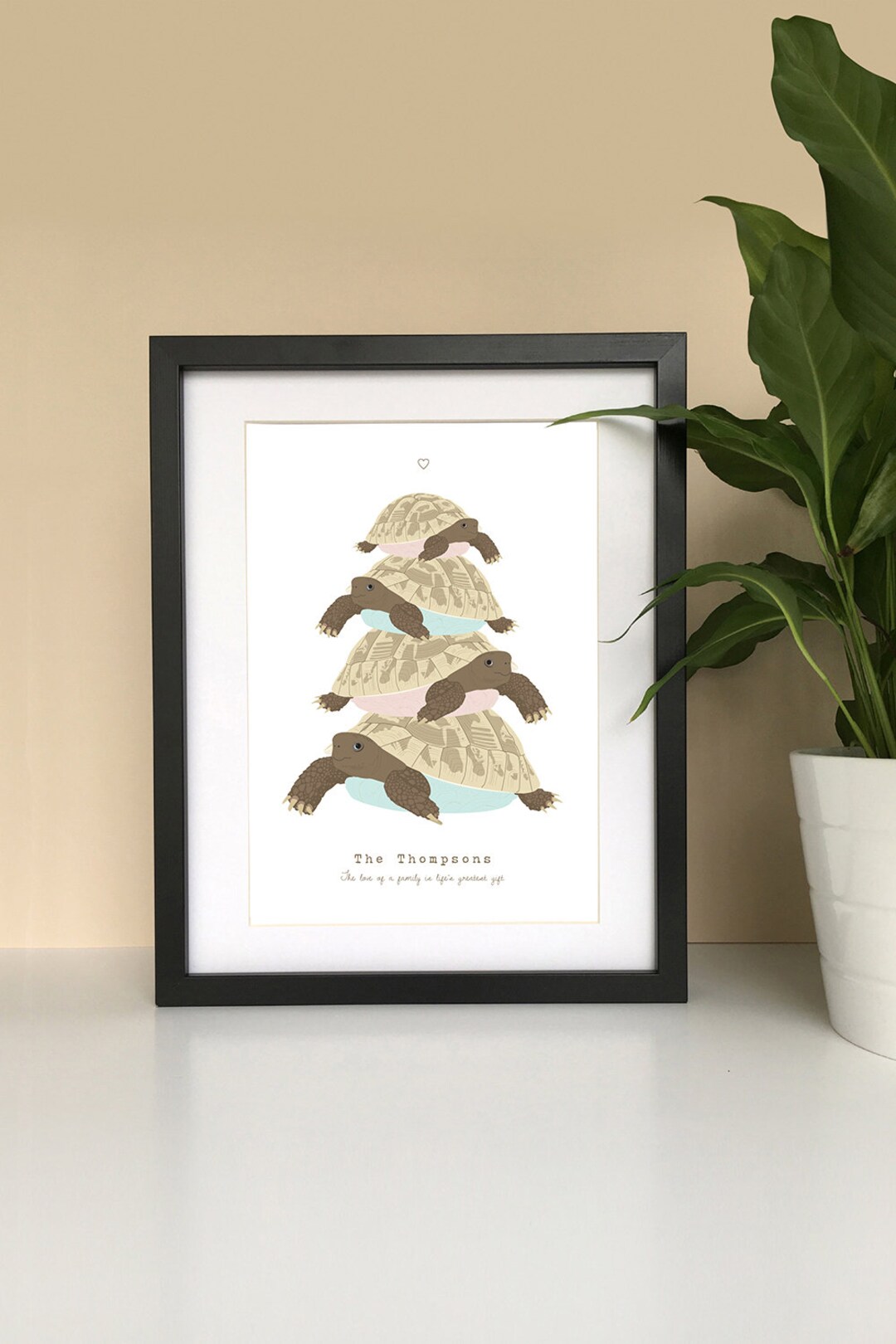 Tortoise Family Personalised Print - Etsy UK