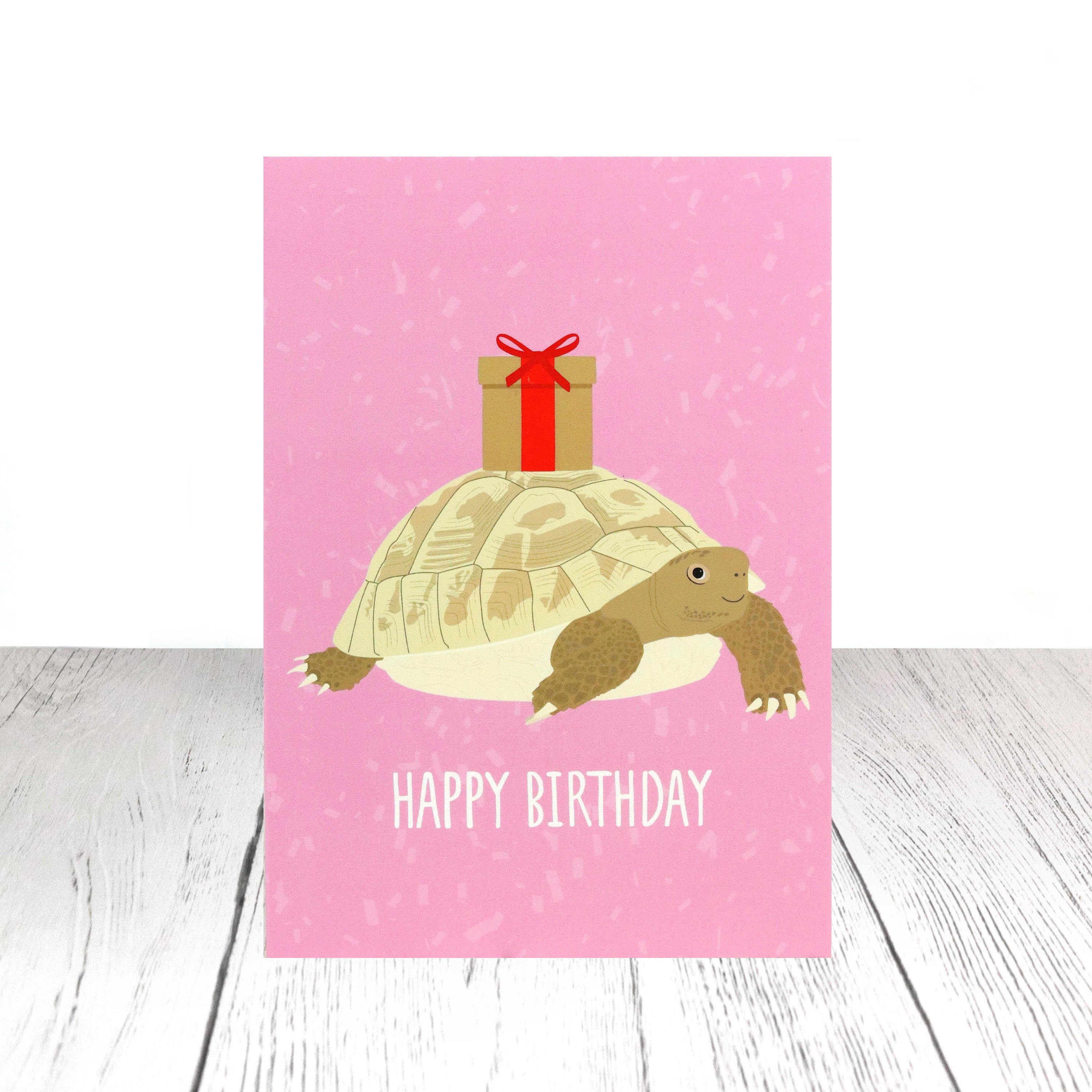 Tortoise Turtle Birthday Card - Etsy UK