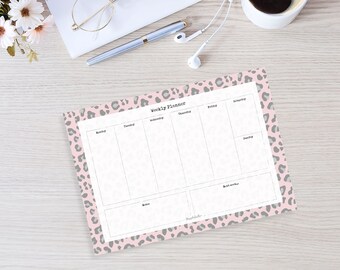 Printable Leopard Print A5 Planner, Instant Download Monthly Calendar ...
