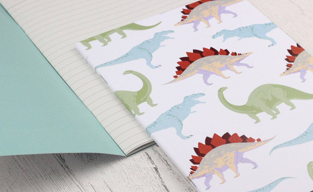 Dinosaur A5 Notebook - Plain or Lined Pages - Etsy UK