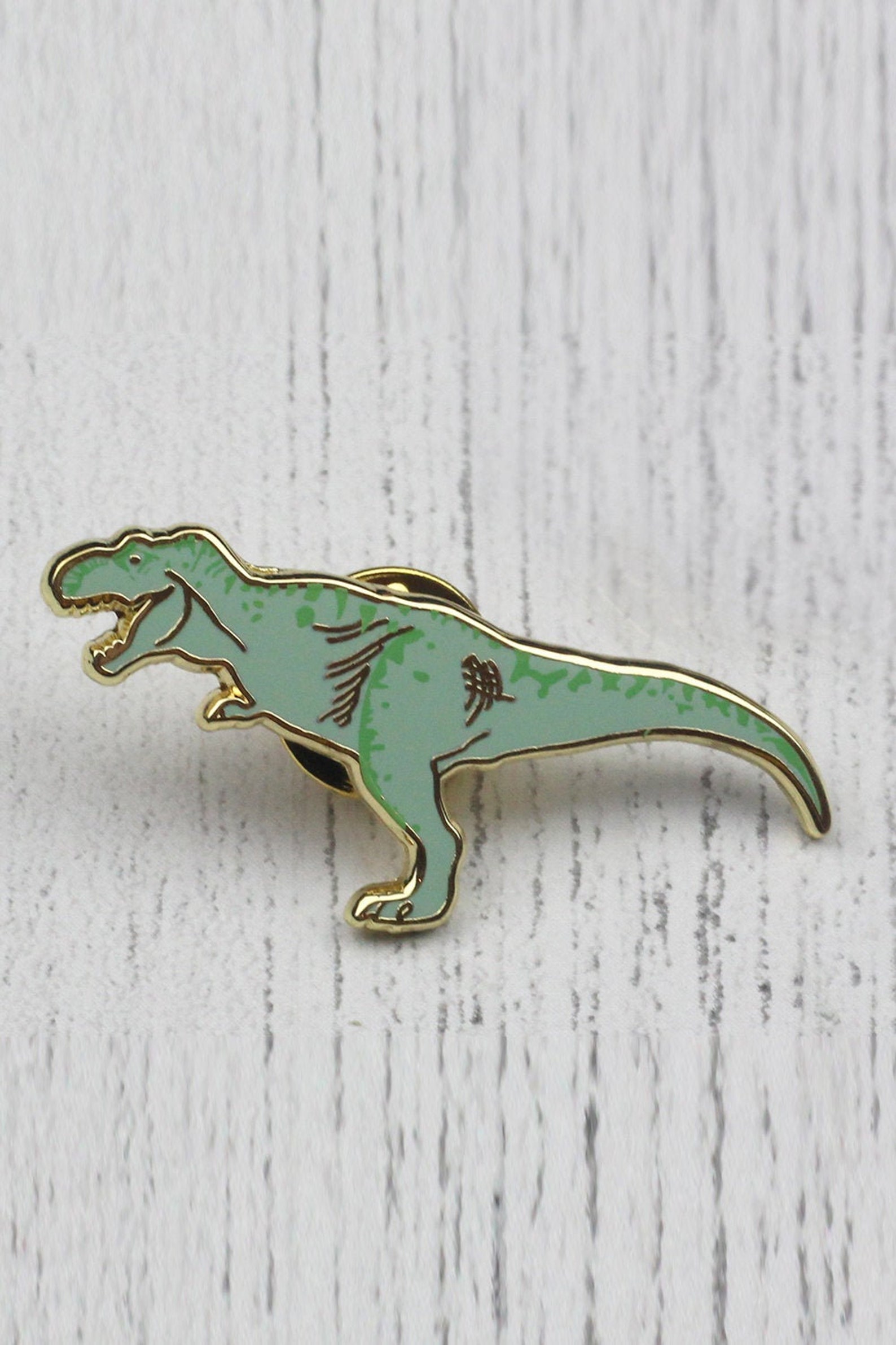 Dinosaur Enamel Pin Badge - Etsy