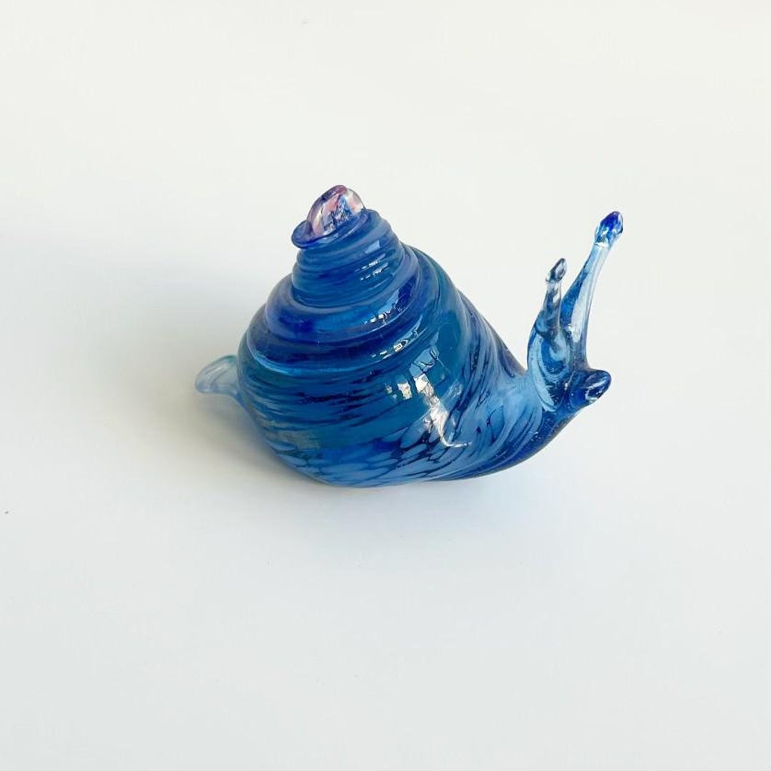 Handmade Blue Glass Snail – Artisan Glass Blown in Barcelona – Unique ...