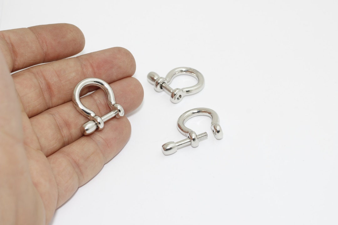 21x25mm Silver Shackle Clasp, Nautical Bracelet Clasps, Anchor Bracelet ...