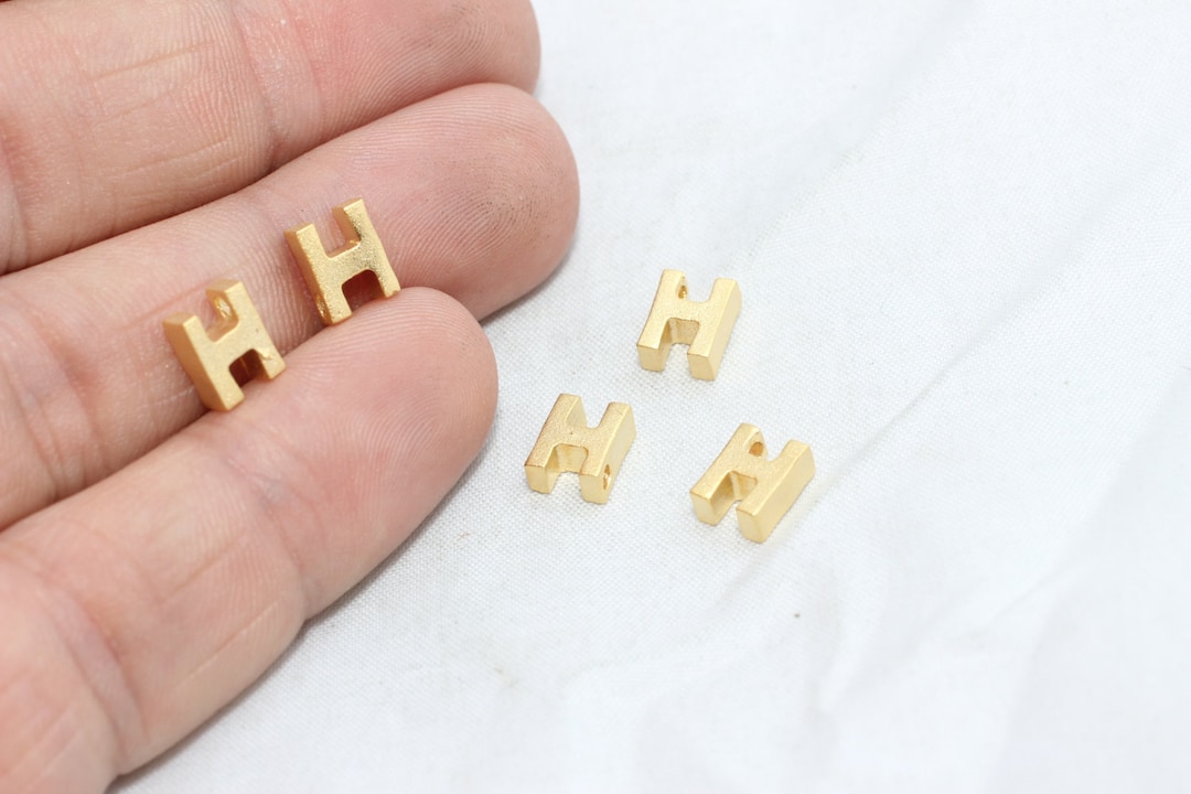 6x7mm 24k Matt Gold Letter Charms, Letter Beads, Gold Initial Charms ...