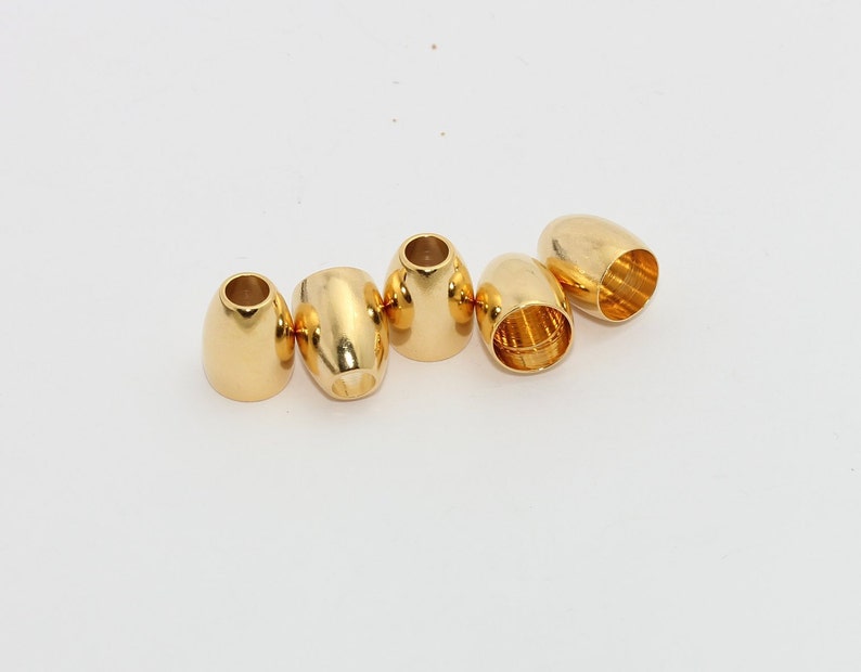 12x10mm 24k Shiny Gold End Cap, Tassel End Cap, Leather End Caps, Cone ...