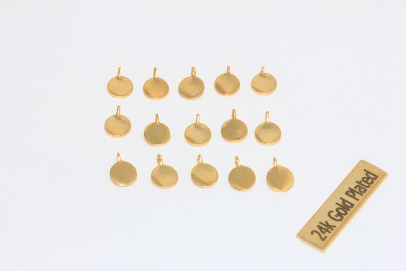 24k Shiny Gold Plated Coin Charms, Stamping Disc (6x8mm) , XP199 - Etsy