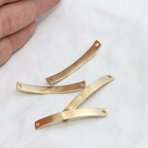 37mm Raw Brass Curved Bar, Connector, Connector Bar, Raw Brass Stamping ...
