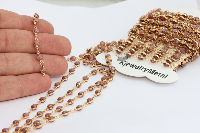 5mm Gold Plated Crystal Chains Stone Chains Pink Crystal | Etsy