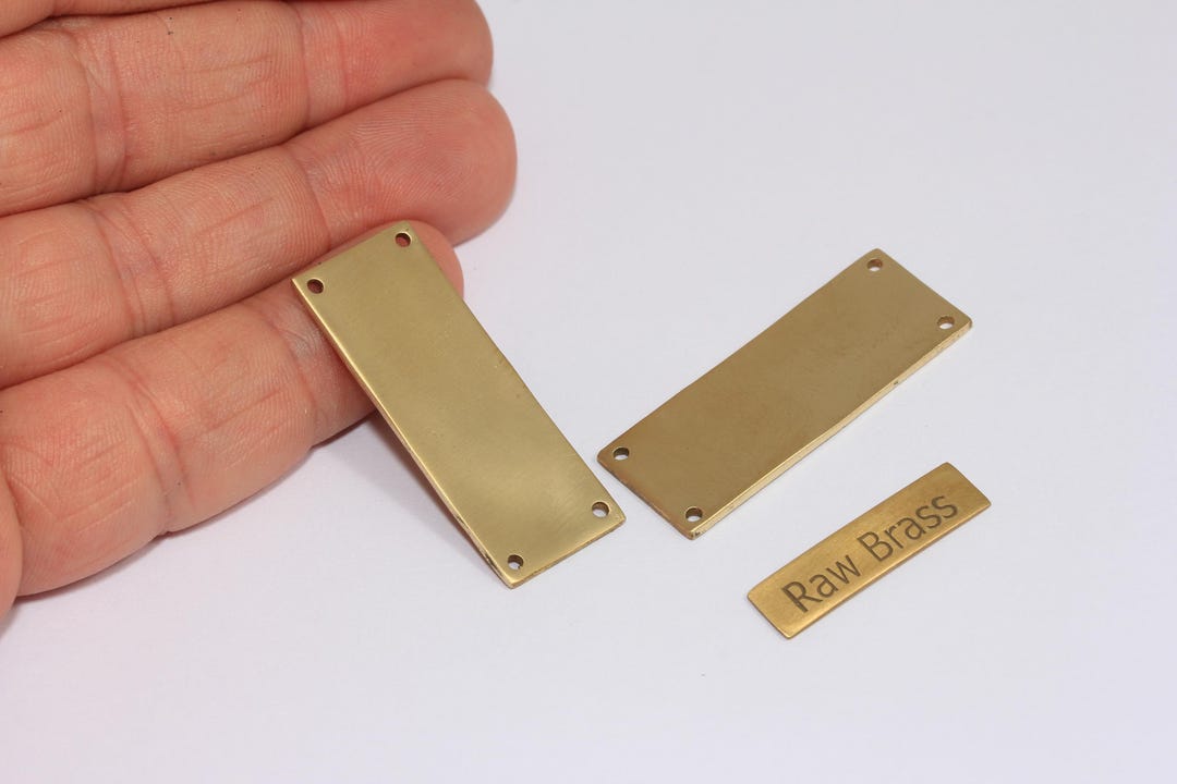 14x38mm Raw Brass Nameplate Bar, Rectangle Stamping Bar, Personalized ...