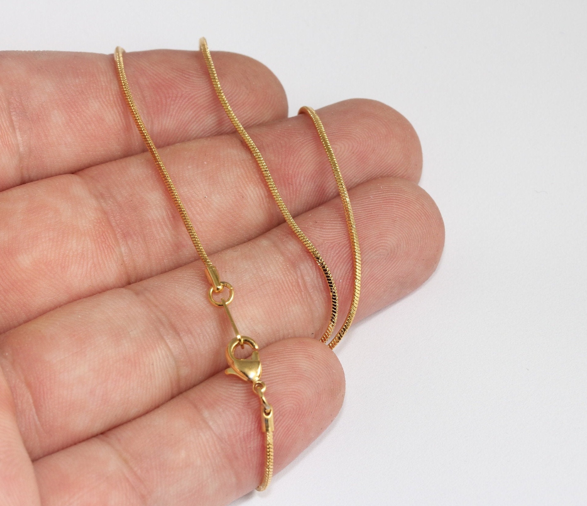 Jewelry & Beauty Faded Gold Tone Steel Snake Chain with Antiqued Brass ...