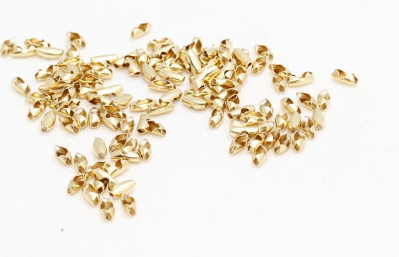 50 Pcs 24k Shiny Gold Ball Chain Clasps, Fits 1mm and 1,2mm Ball Chain ...