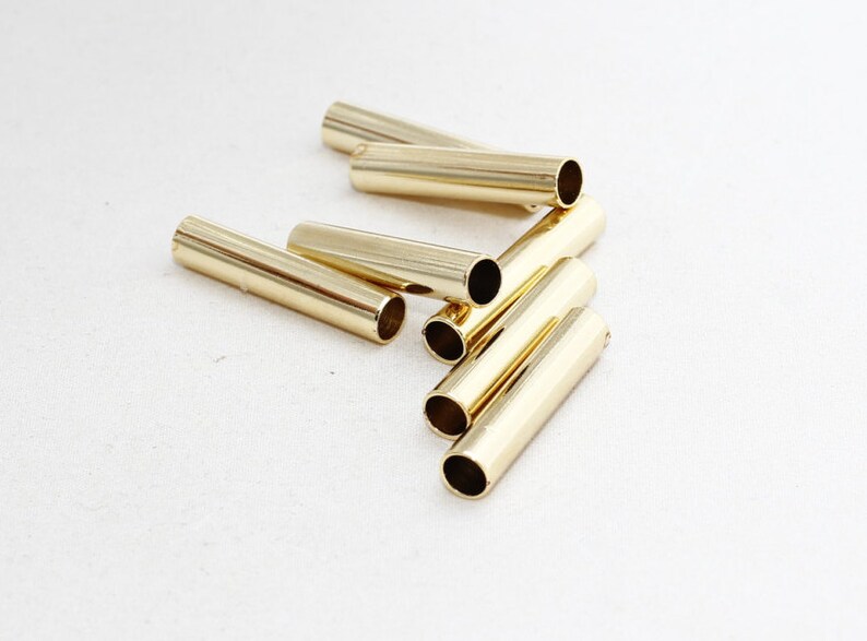 3 Pcs 6x30mm 24k Shiny Gold Round Tubes Tube Beads Long Tube | Etsy