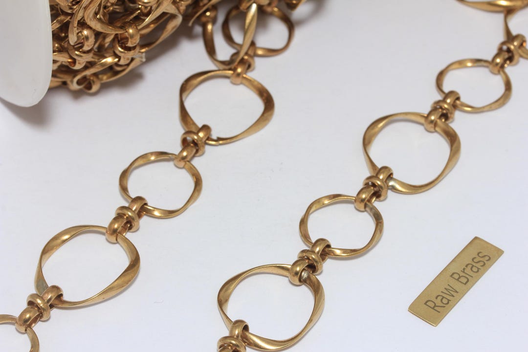 20mm Raw Brass Link Chains, Brass Round Link Chains, Circle Chain ...