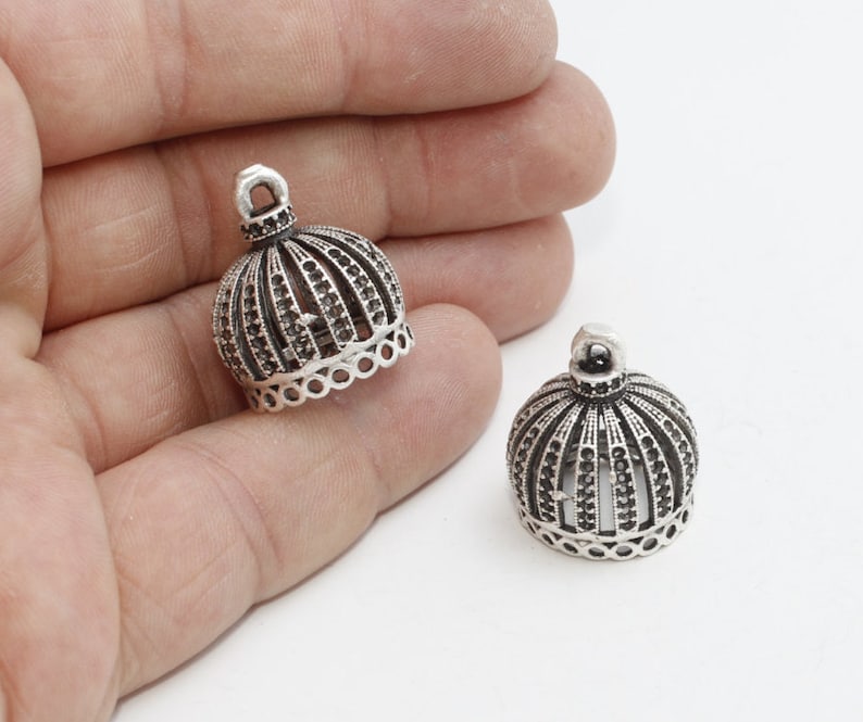 19x23mm Antique Silver Tassel Cap Metal Bead Caps Silver | Etsy