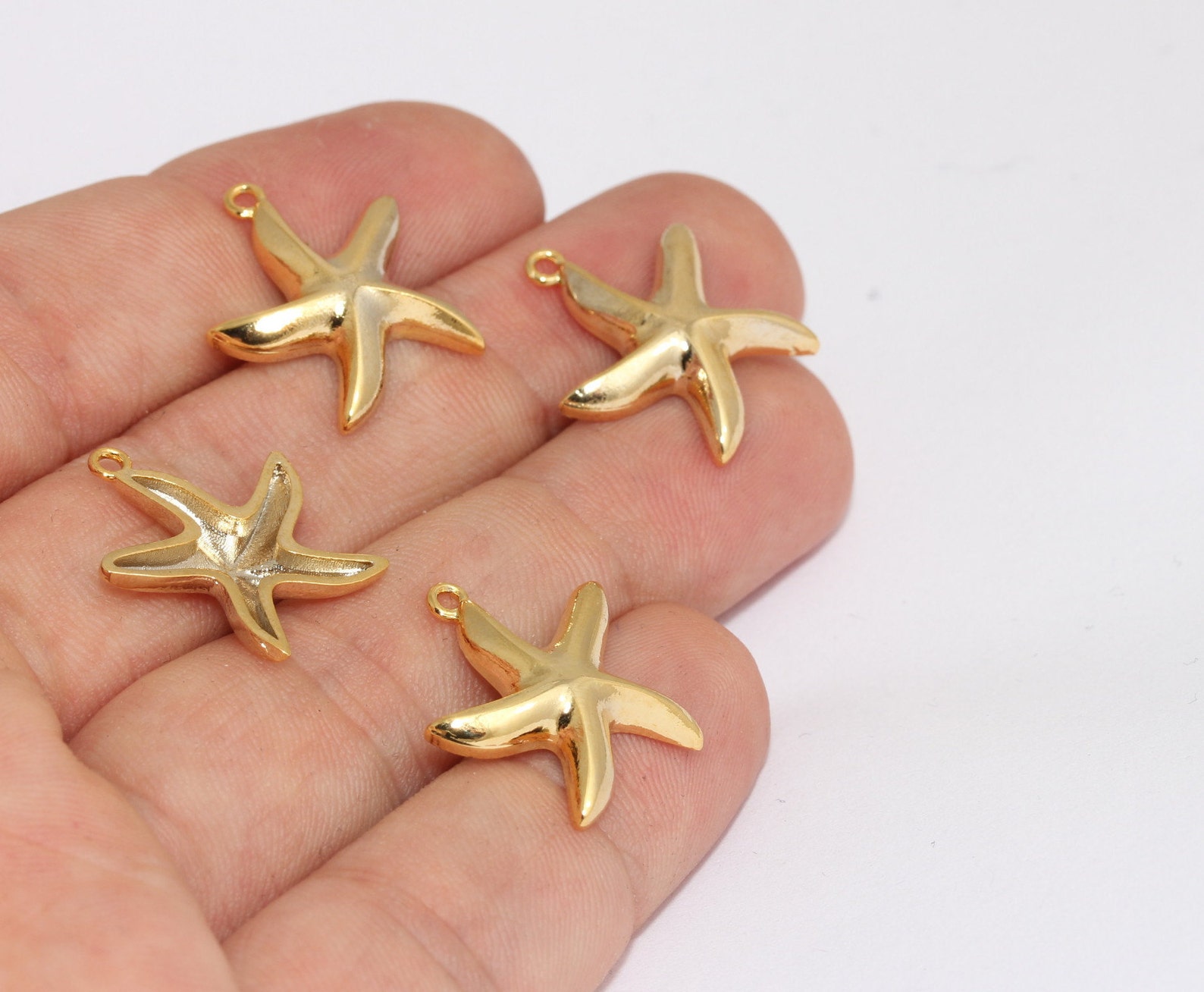 18x20mm 24k Shiny Gold Starfish Starfish Charms Sea Animals | Etsy